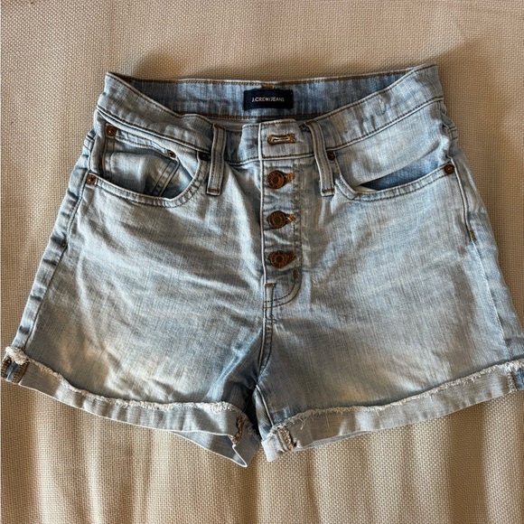 J. Crew | Shorts | J Crew Light Blue Open Button Jean Shorts | Poshmark